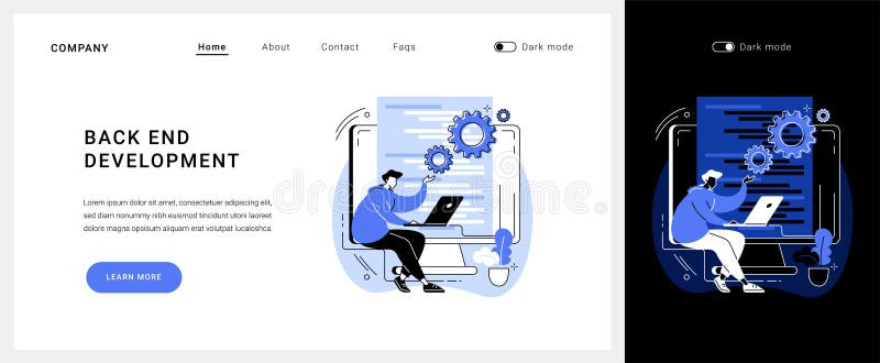 Back End Development Abstract Concept Vector Illustration. Stock Vector ...