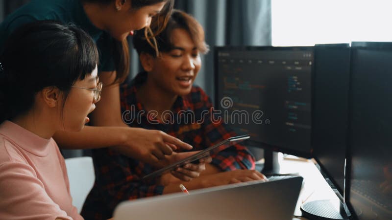 Back End Software Developer Engineer Writing Code. Burgeoning Stock Video - Video of programmer ...