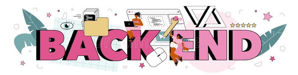 Back End Typographic Header. Software Development Process Stock Vector ...