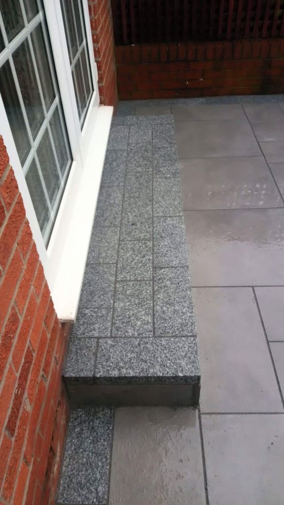 Back entry stoop stock photo. Image of stones, paving - 233749186