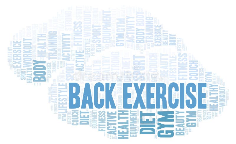 Back Exercise word cloud stock illustration. Illustration of healthy ...