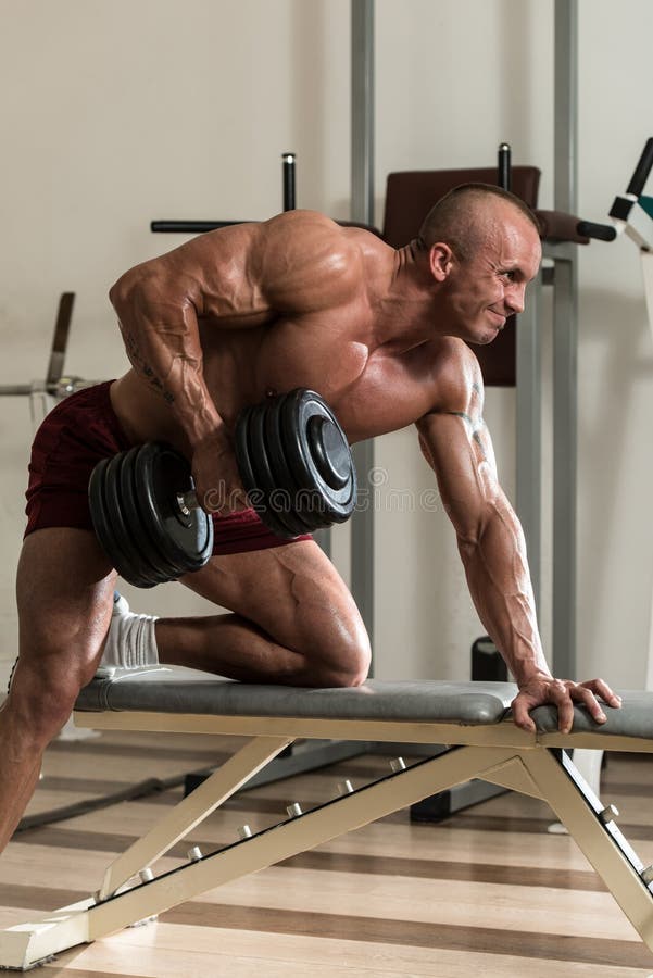 Back Exercises with Dumbbell Stock Image - Image of bodybuilding ...