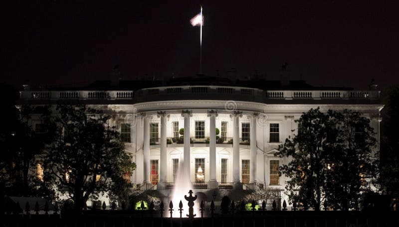 Back Facade of the White House Stock Image - Image of american, column ...