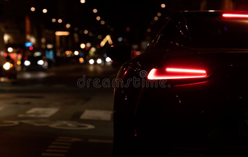 Back of a fast car stock photo. Image of night, light - 142641974