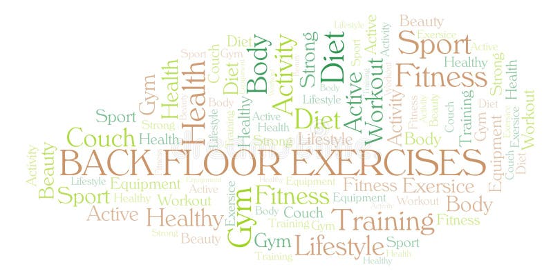 Back Floor Exercises Word Cloud. Wordcloud Made with Text only Stock ...