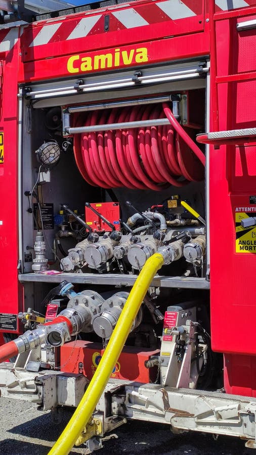 Back of Fire Truck on a Firefighting Show in Austria Editorial Stock ...