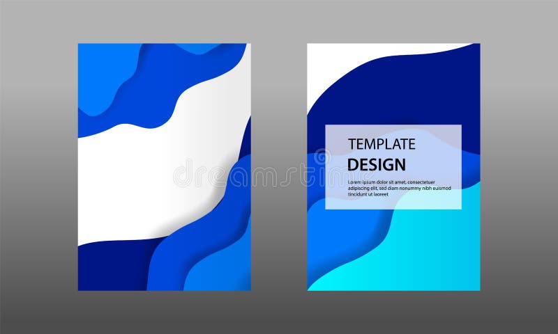 Back and Front Document Mock Up and Cover Template, Wave Fluid Blue ...