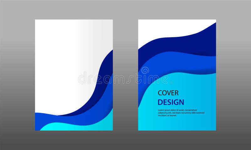 Back and Front Document Mock Up and Cover Template, Wave Fluid Blue ...