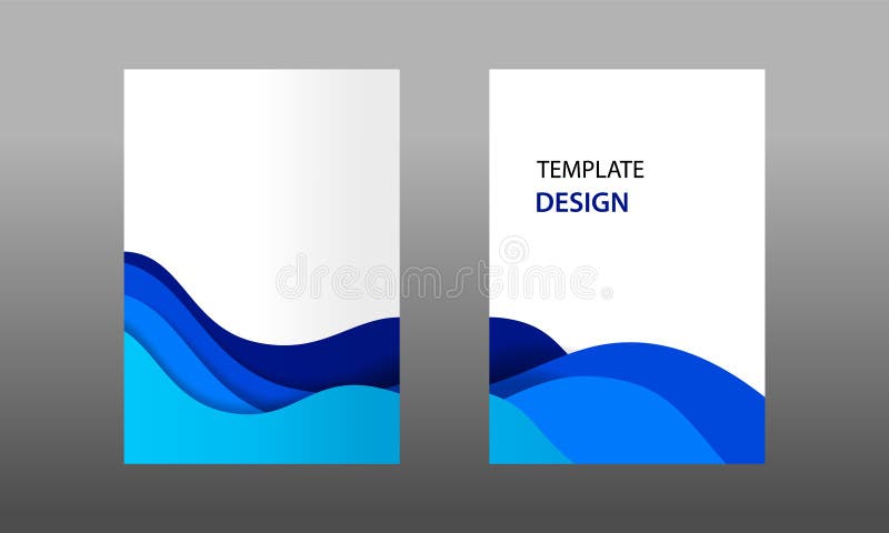 Back and Front Document Mock Up and Cover Template, Wave Fluid Blue ...
