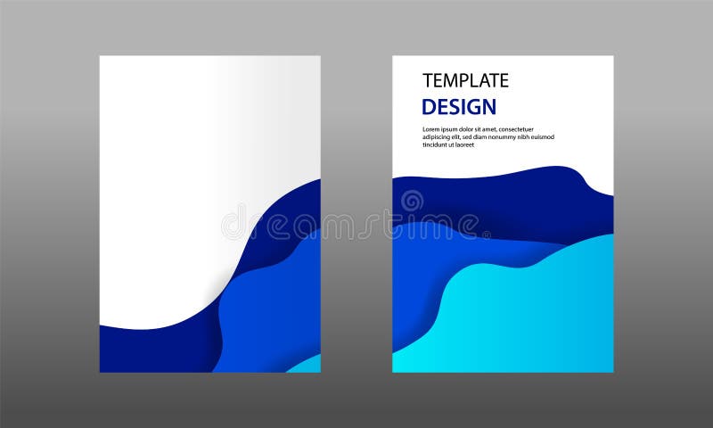 Back and Front Document Mock Up and Cover Template, Wave Fluid Blue ...