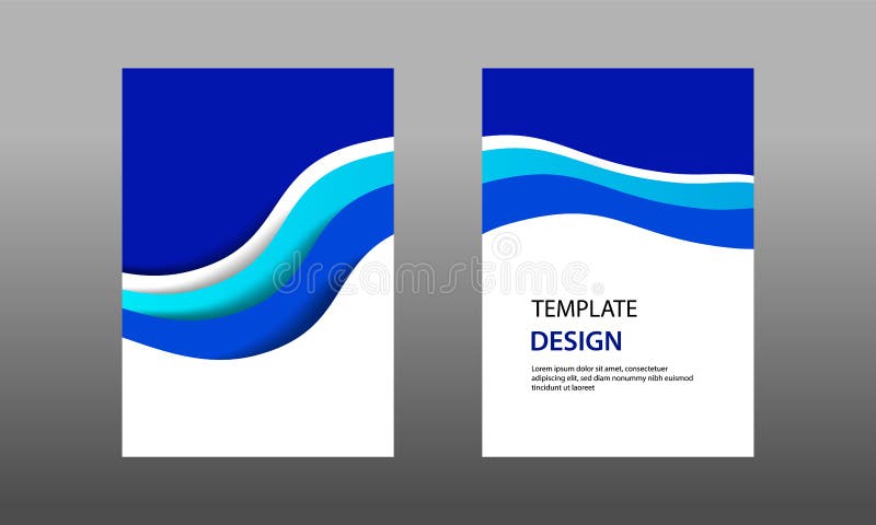 Back and Front Document Mock Up and Cover Template, Wave Fluid Blue ...
