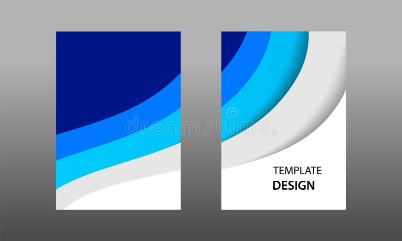 Back and Front Document Mock Up and Cover Template, Wave Fluid Blue ...