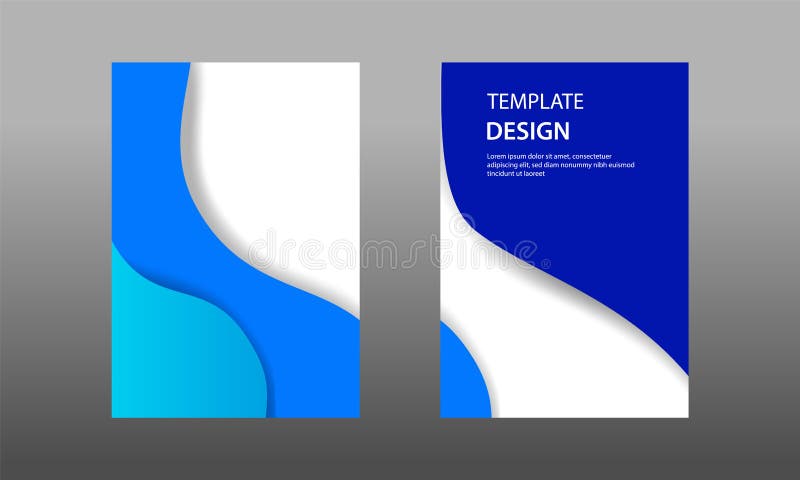 Back and Front Document Mock Up and Cover Template, Wave Fluid Blue ...