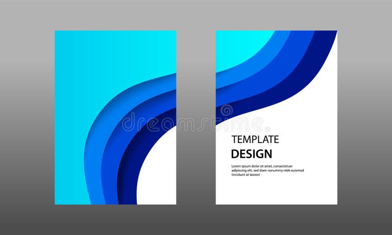 Back and Front Document Mock Up and Cover Template, Wave Fluid Blue ...