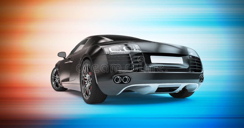 Back of a Generic Black Sport Car Stock Illustration - Illustration of ...