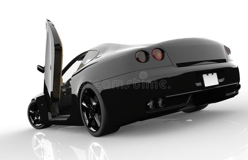 Generic Black Sports Car - Side View Stock Illustration - Illustration ...