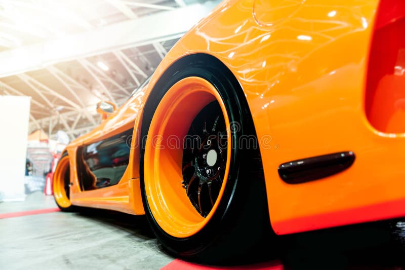 Back of a Generic Orange Sport Car Stock Image - Image of automobile ...