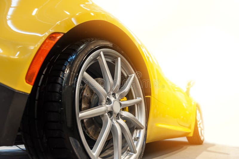 Back of a Generic Yellow Sport Car Isolated Stock Image - Image of ...