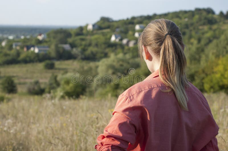 The back of girl stock image. Image of looking, girl - 44376711
