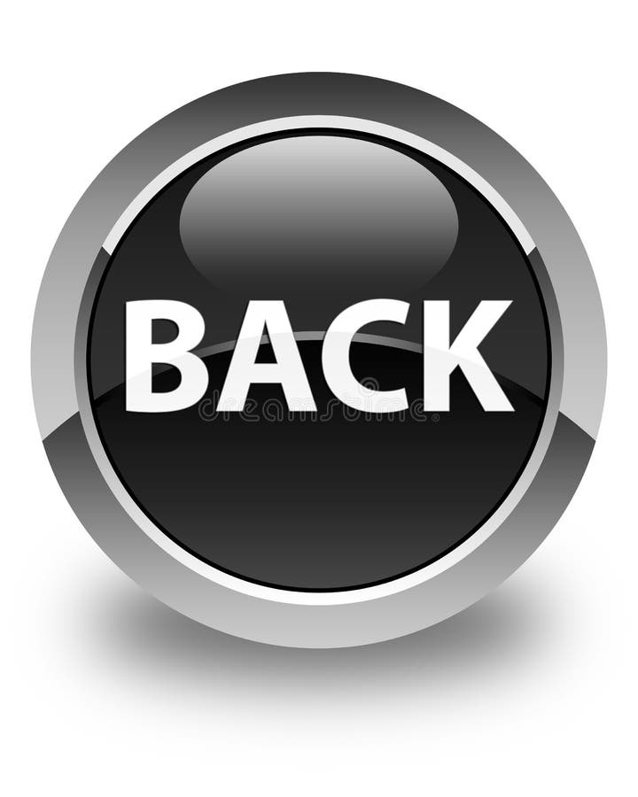 Back Glossy Black Round Button Stock Illustration - Illustration of ...