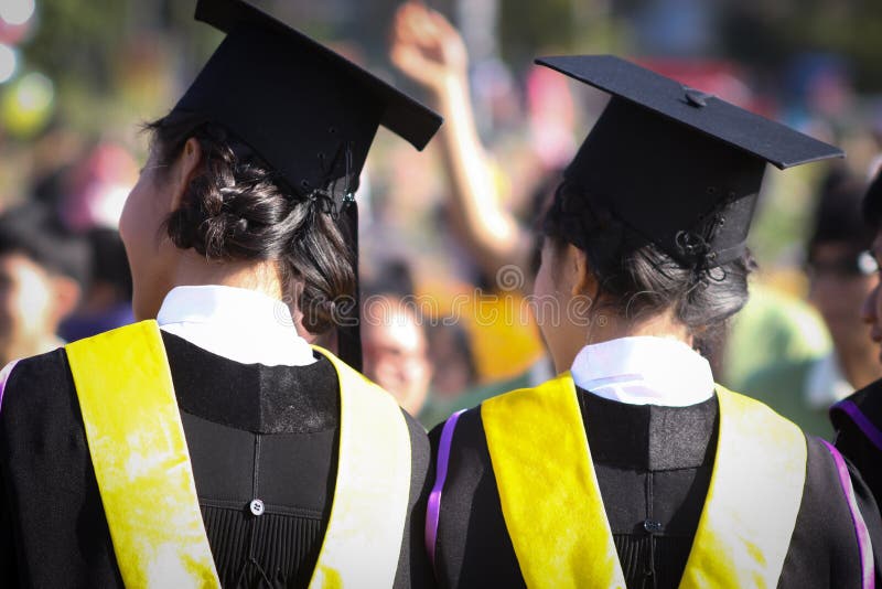 Back of Graduated Girls from Chiang Mai University Thailand Editorial ...
