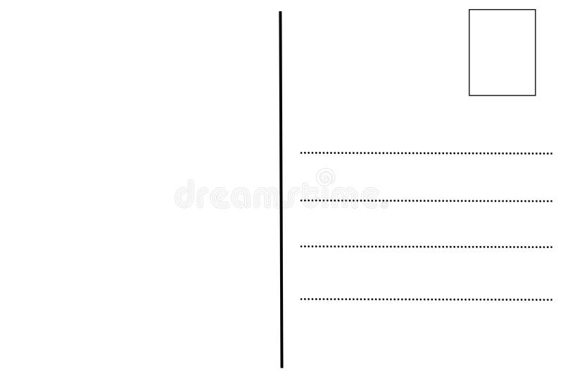 Back of a graphic postcard stock illustration. Illustration of isolated ...