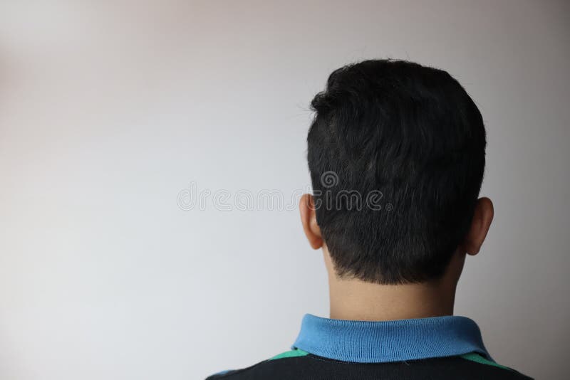 Back of the Head of a Young Indian Male with Copy Space for Text ...