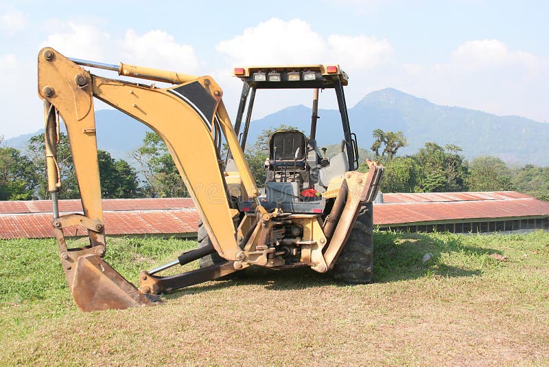 Back hoe heavy machinery stock image. Image of destruction - 34626111