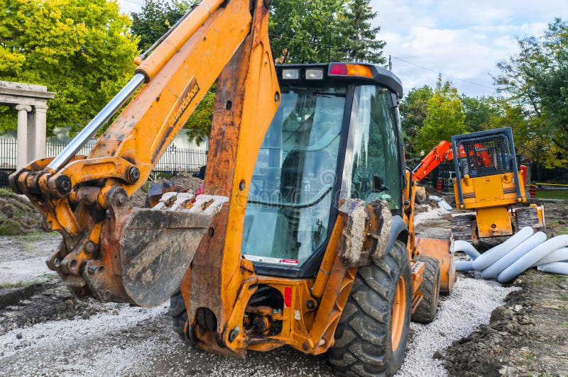 Back hoe heavy machinery stock image. Image of environment - 34626111