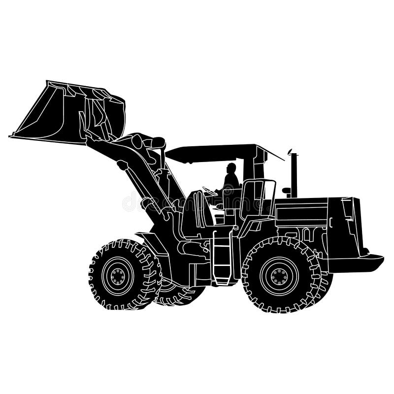 Back Hoe Silhouette Vector stock vector. Illustration of cars - 33565299