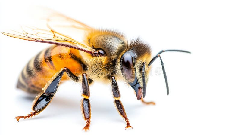 The Back of a Honey Bee Crawling on a White Surface during Daylight ...