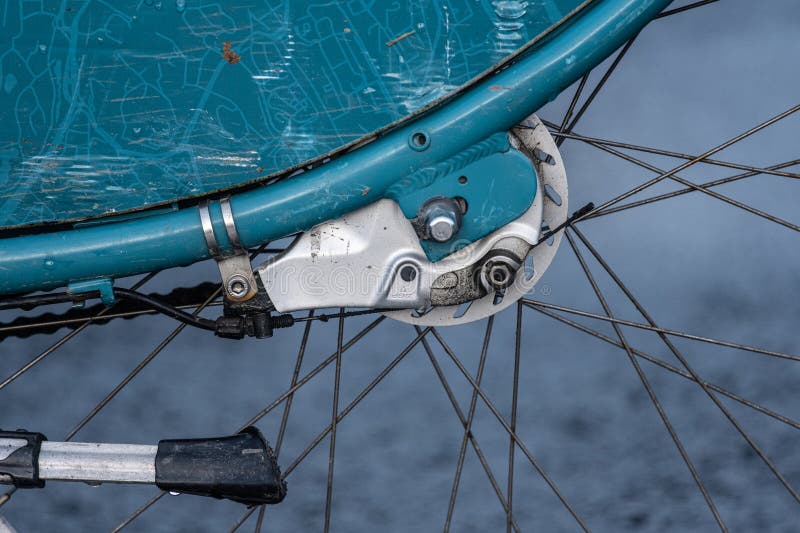Back Hub an Brake System of a Bicycle.. Editorial Stock Photo - Image ...
