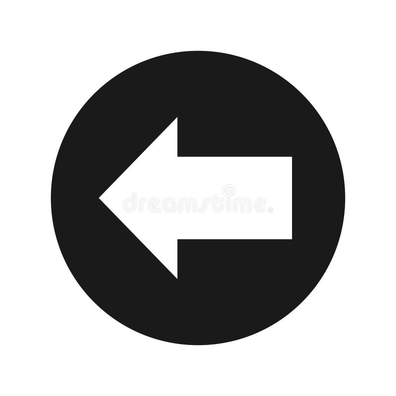 Back Icon Flat Black Round Button Vector Illustration Stock Vector ...
