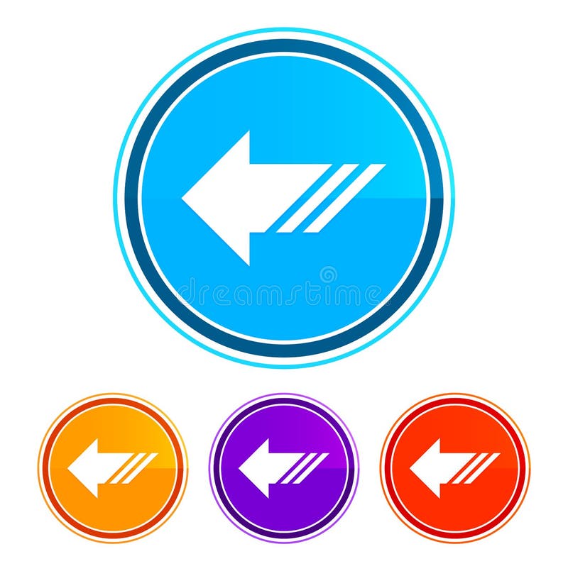 Back Icon Shiny Round Buttons Set Illustration Stock Vector ...