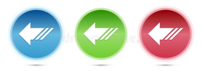 Back Icon Glass Round Buttons Set Illustration Stock Vector ...