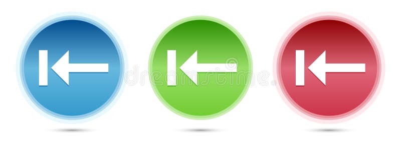 Back Icon Flat Round Button Set Illustration Design Stock Vector ...