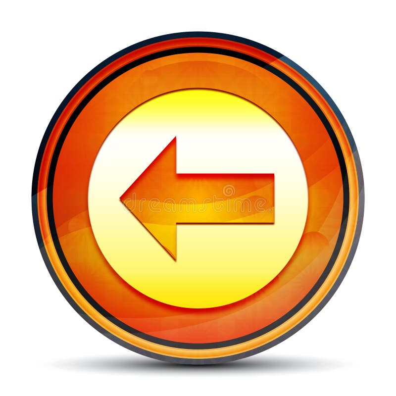 Back Icon Shiny Bright Orange Round Button Illustration Stock ...