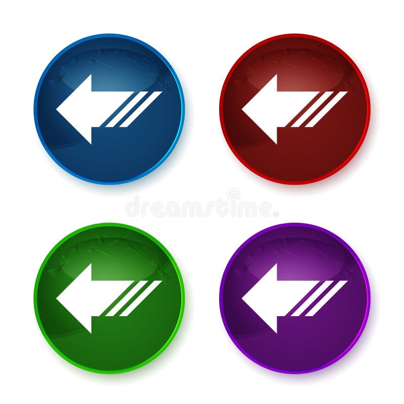 Back Icon Shiny Round Buttons Set Illustration Stock Vector ...