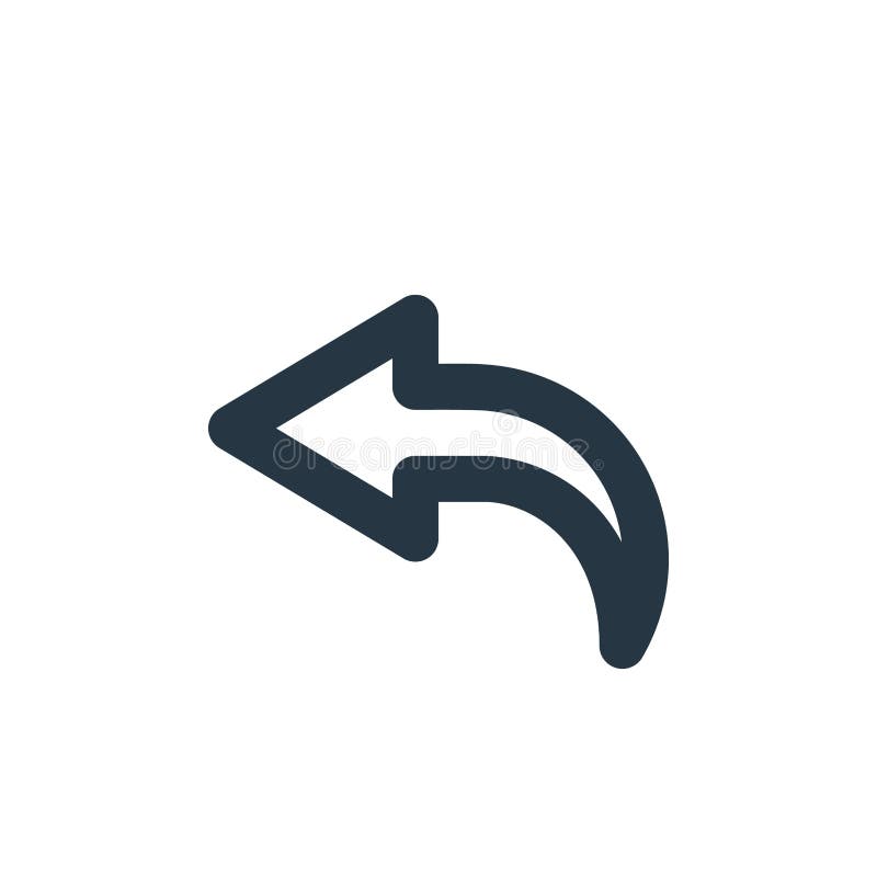 Back Icon Vector from Email Concept. Thin Line Illustration of Back ...