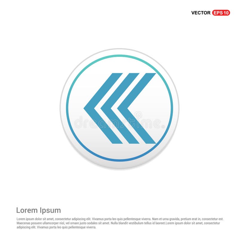 Back Icon - White Circle Button Stock Vector - Illustration of symbol ...