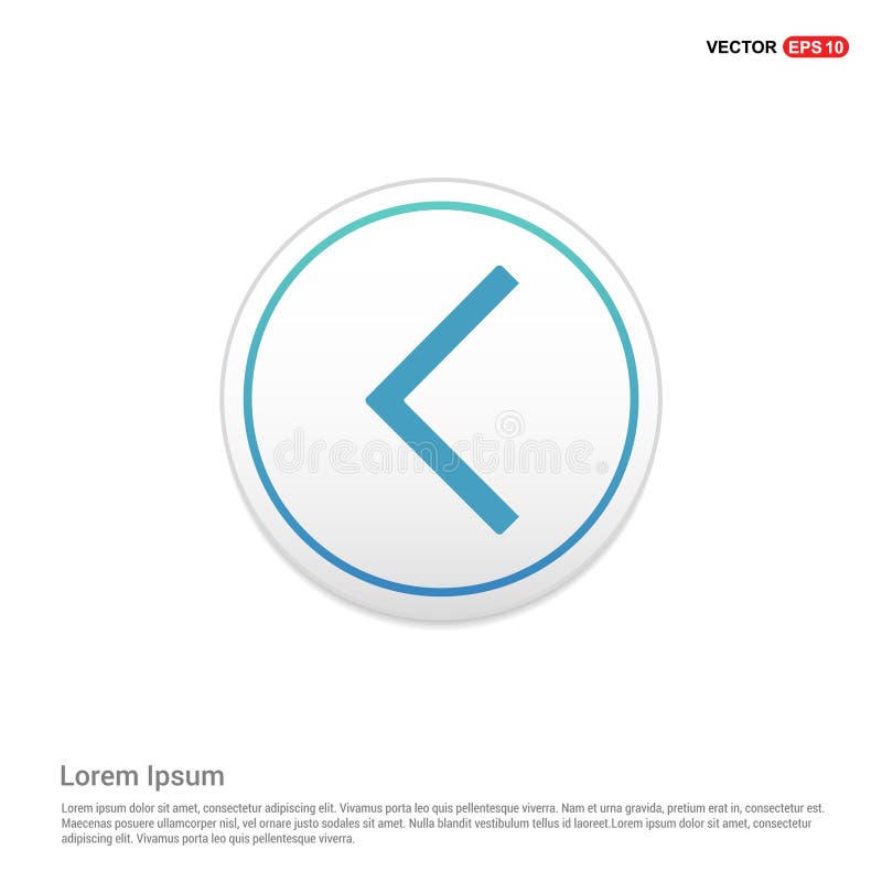 Back Icon - White Circle Button Stock Vector - Illustration of arrow ...