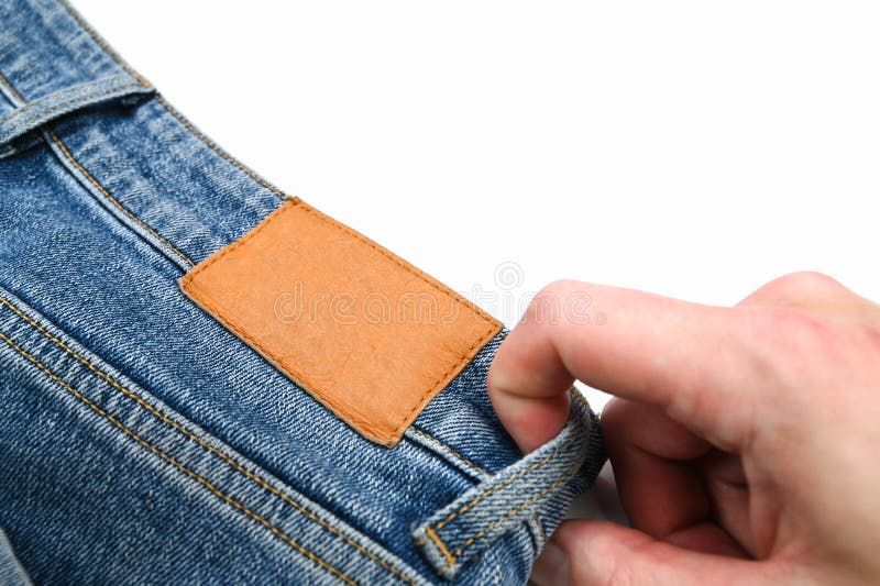 Back Label on Jeans, Close Up Stock Photo - Image of blue, fabric ...
