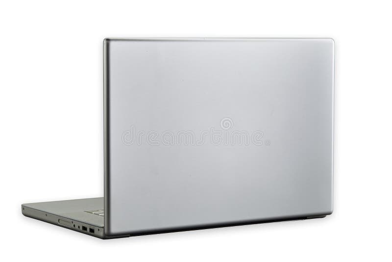 Back Of Laptop Is On The Work Table Stock Image - Image of background ...