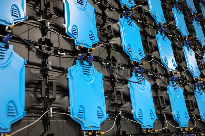 Back of Large Composite Video Panel in Modern Stock Photo - Image of ...