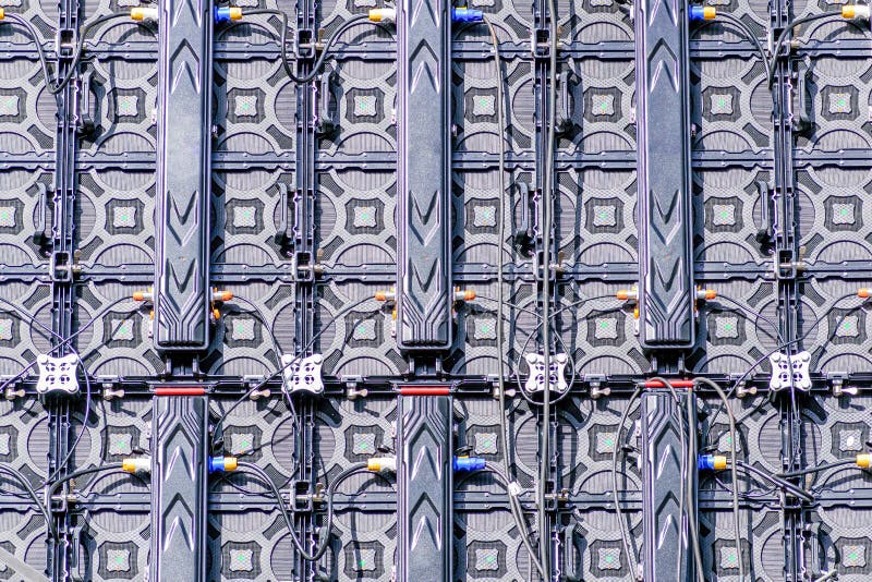 Back of the Large Screen Monitor Stock Photo - Image of cable, concert ...