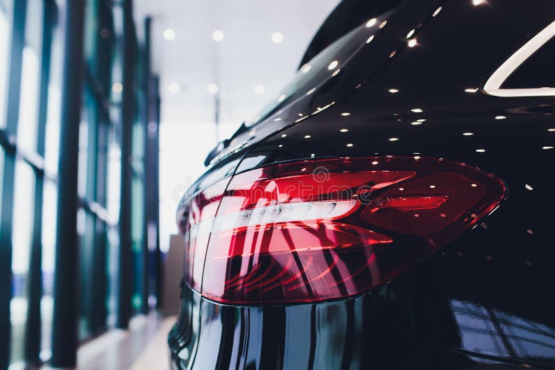 Back Light, with Brilliant Reflections Auto Black Body. Stock Photo ...