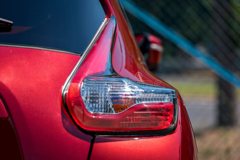 Back light of city car. stock image. Image of lamp, street - 74687847