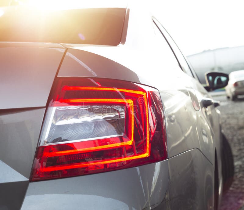 Back lights of a car stock photo. Image of luxury, parked - 76642186