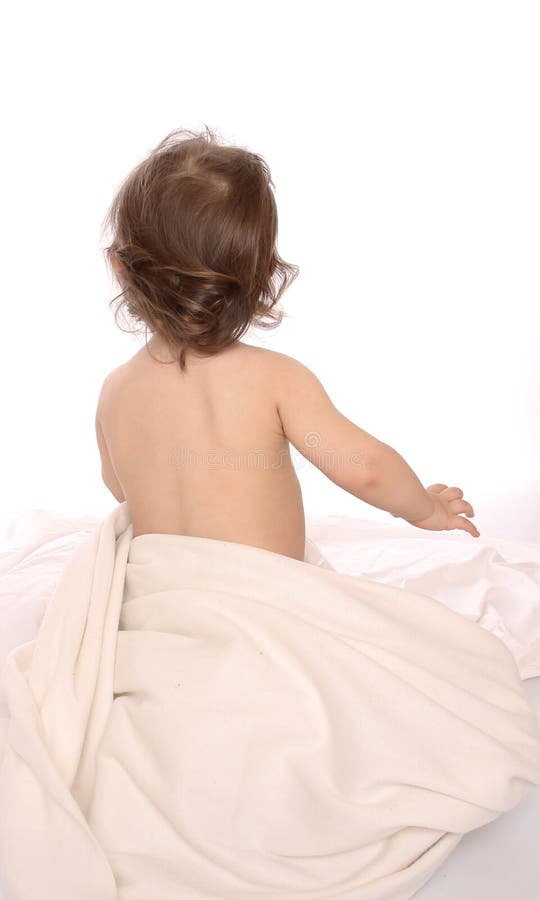 Child Baby Toddler Sitting Facing Backwards Back Rear View Stock Image ...