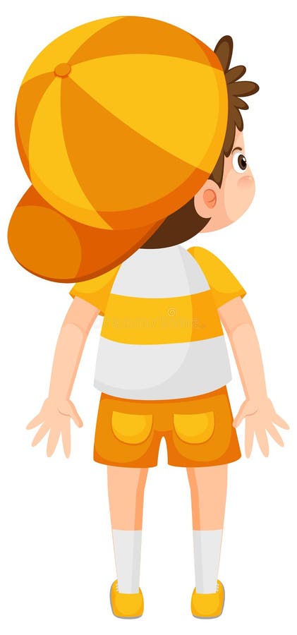 Back of a Little Boy Cartoon Character Stock Vector - Illustration of ...